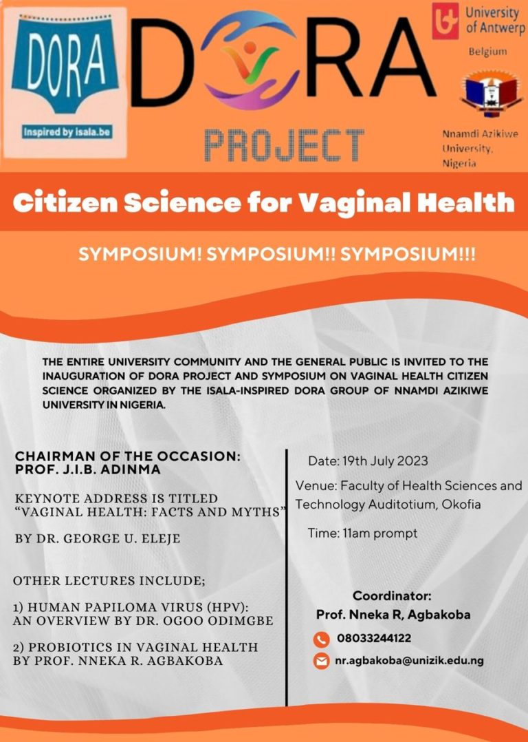 DORA PROJECT HELD HER MAIDEN SYMPOSIUM OF CITIZEN SCIENCE FOR VAGINAL ...