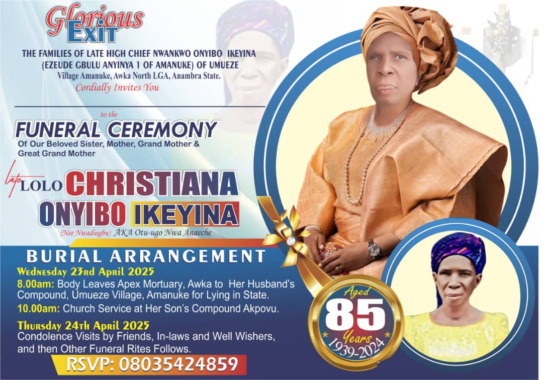 Amanuke Mourns, As Ranco Global CEO, Akalachukwu, Set To Bury Mother ...